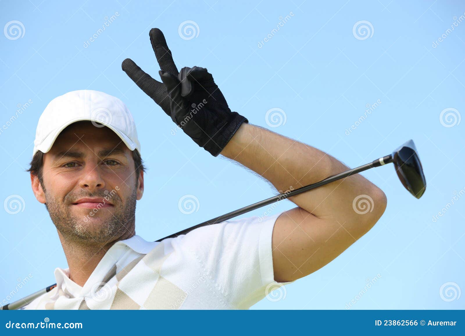 Man playing golf stock photo. Image of facing, club, presumptuous ...