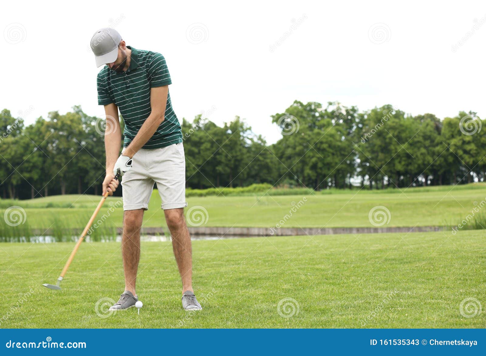 Man Playing Golf on Course. Sport and Leisure Stock Image - Image of ...