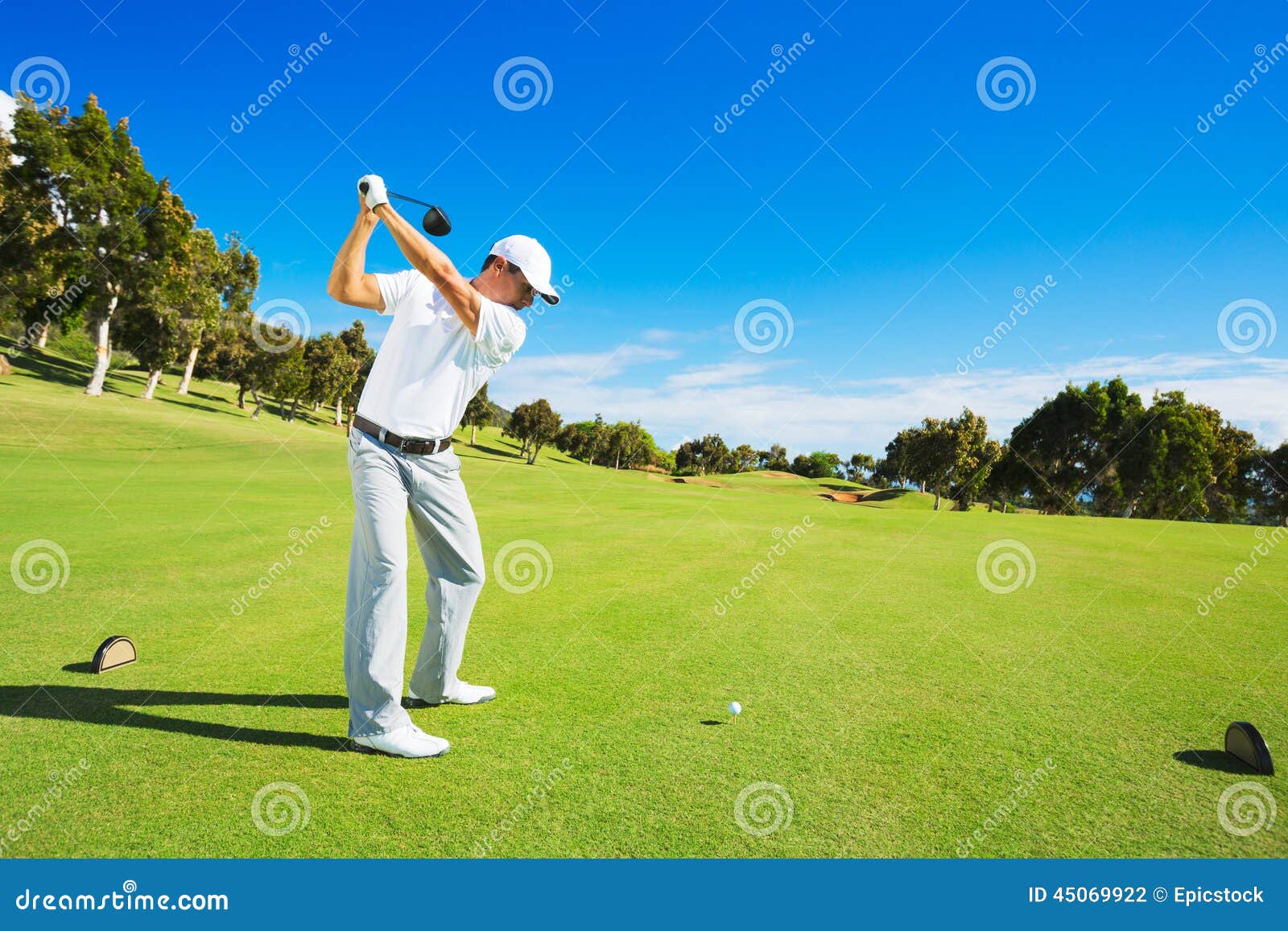 Man Playing Golf stock photo. Image of nature, portrait - 45069922