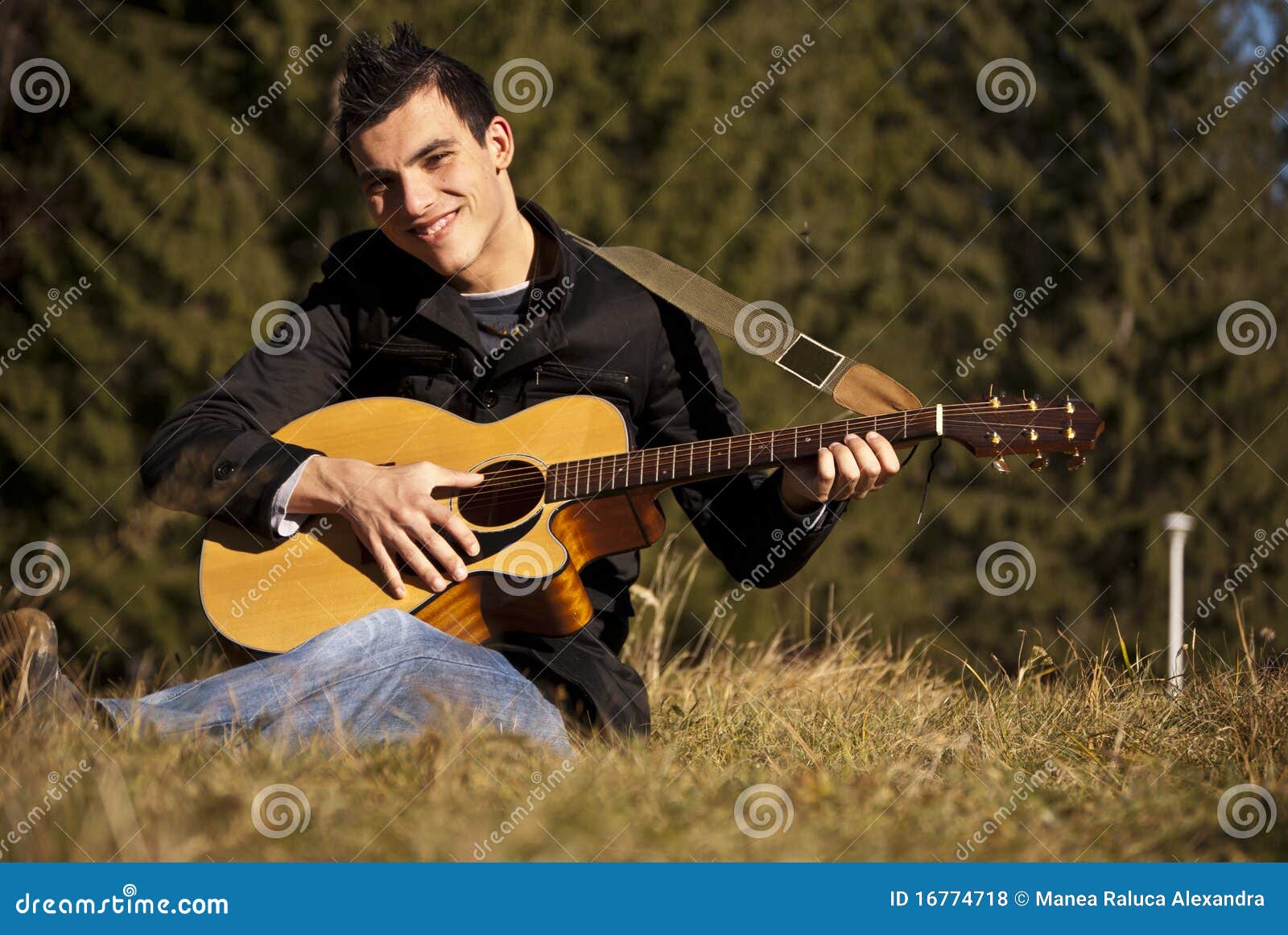 Man playing guitar stock photo. Image of young, play - 16774718