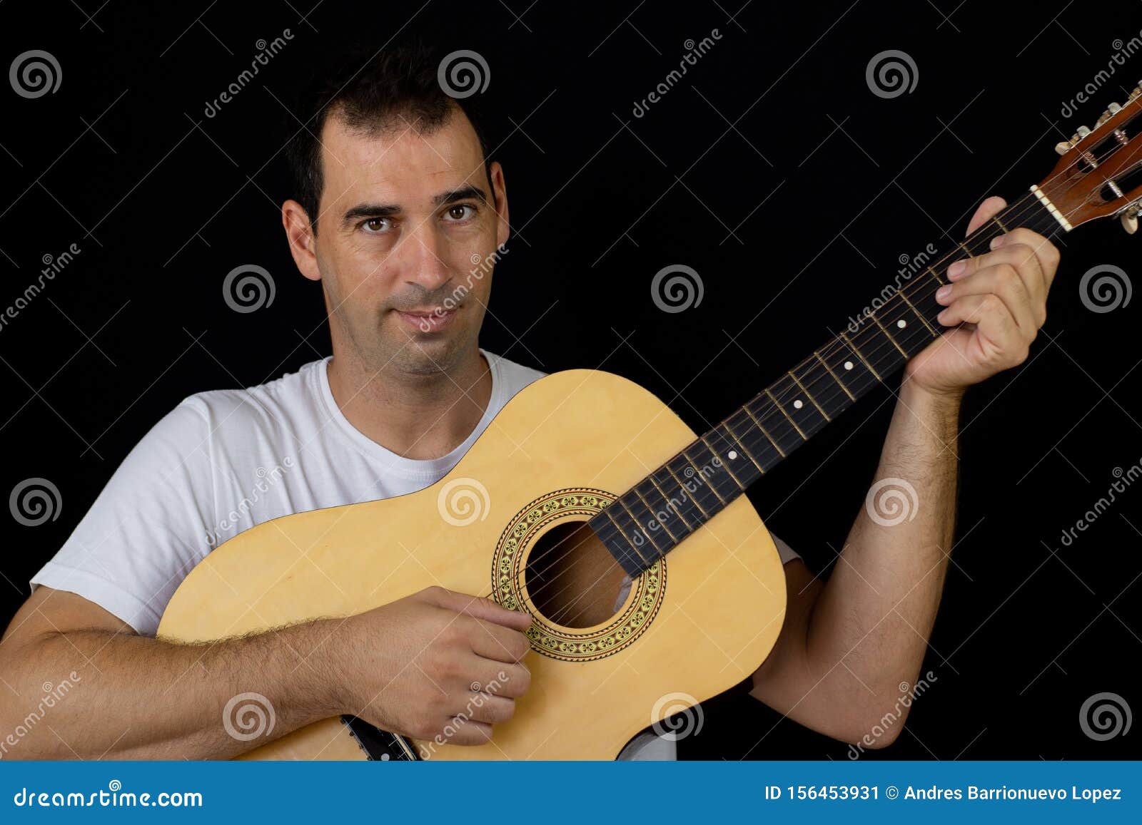 Man playing the guitar stock image. Image of guitar - 156453931