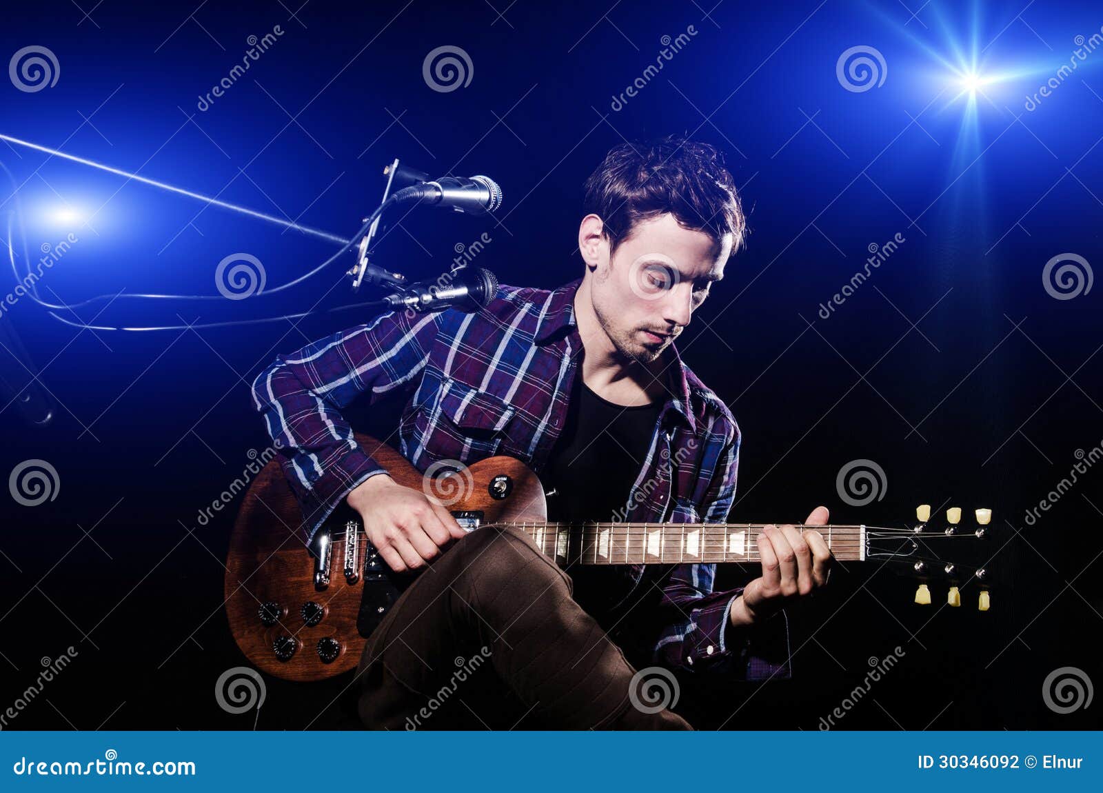 Man playing guitar stock photo. Image of band, music - 30346092