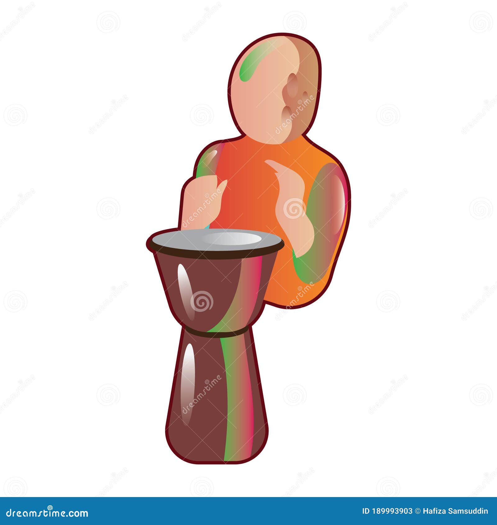 Man Playing Hand Drum. Vector Illustration Decorative Design Stock ...