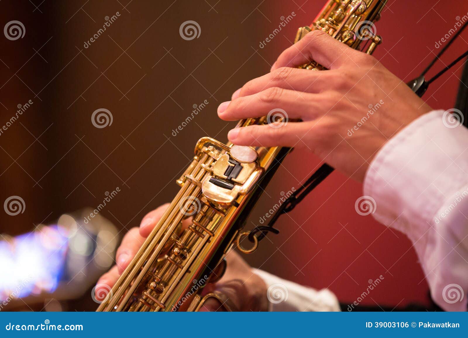 A Man Playing Instrument with Expression. Stock Photo - Image of horn ...