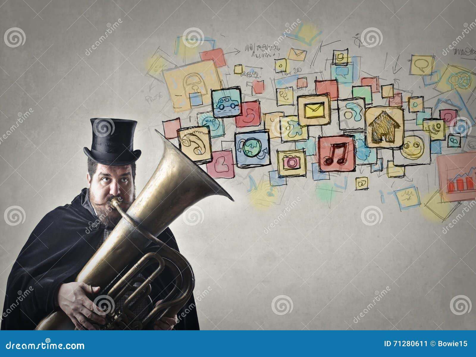 Man playing an instrument stock image. Image of business - 71280611