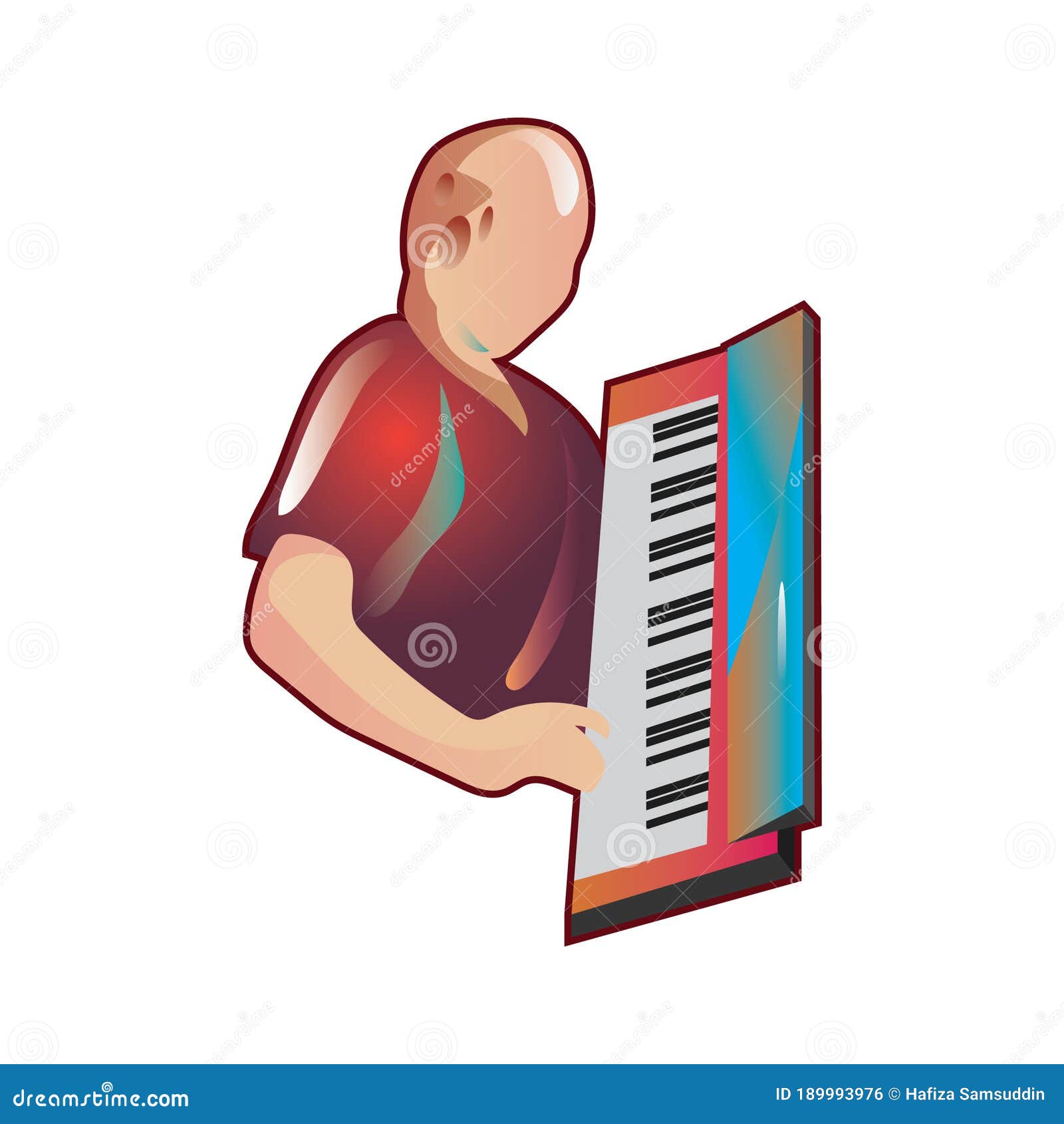 Man Playing Keyboard. Vector Illustration Decorative Design Stock ...