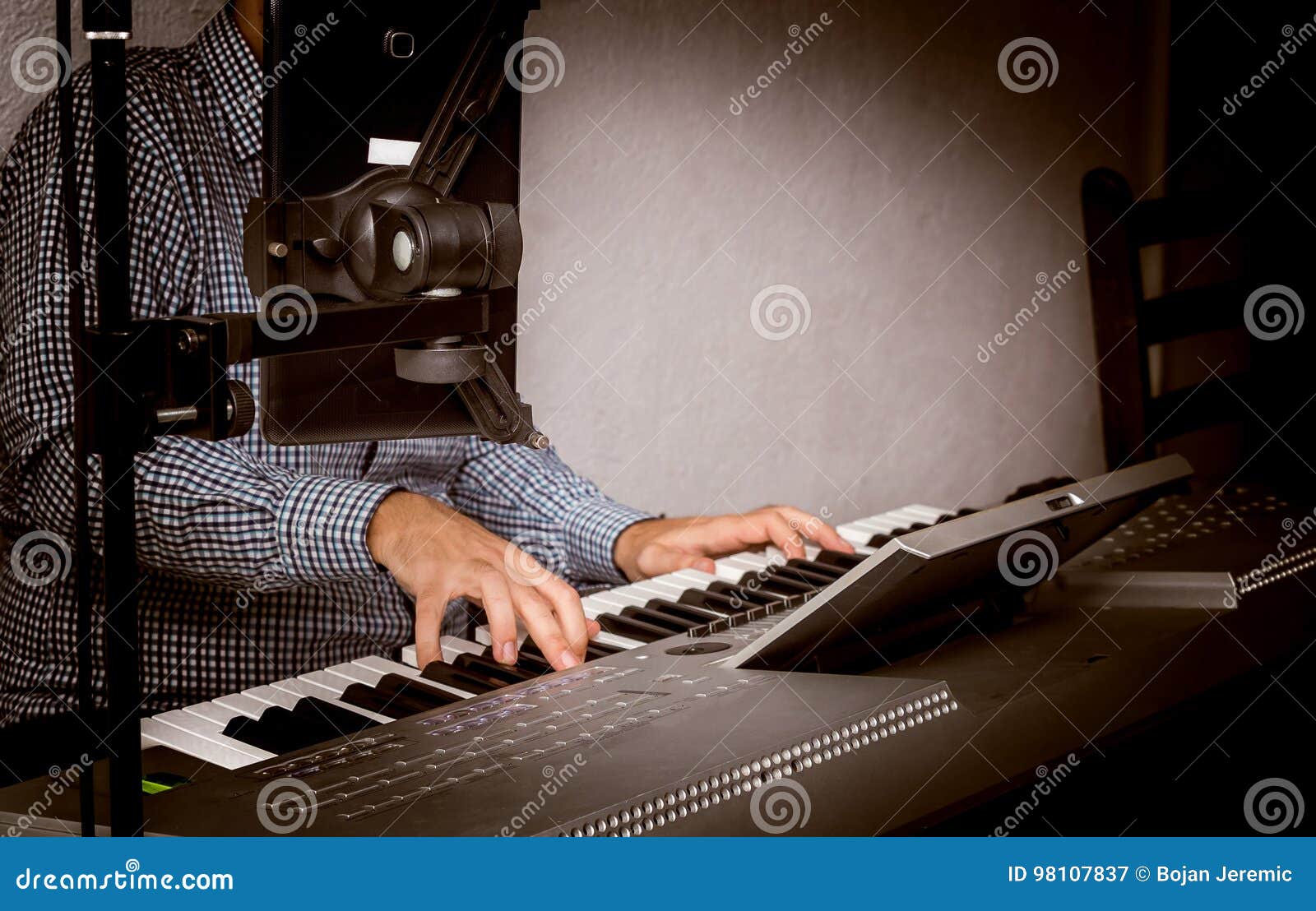 Man Playing Music Keyboard in Close Up Shot Stock Image - Image of ...