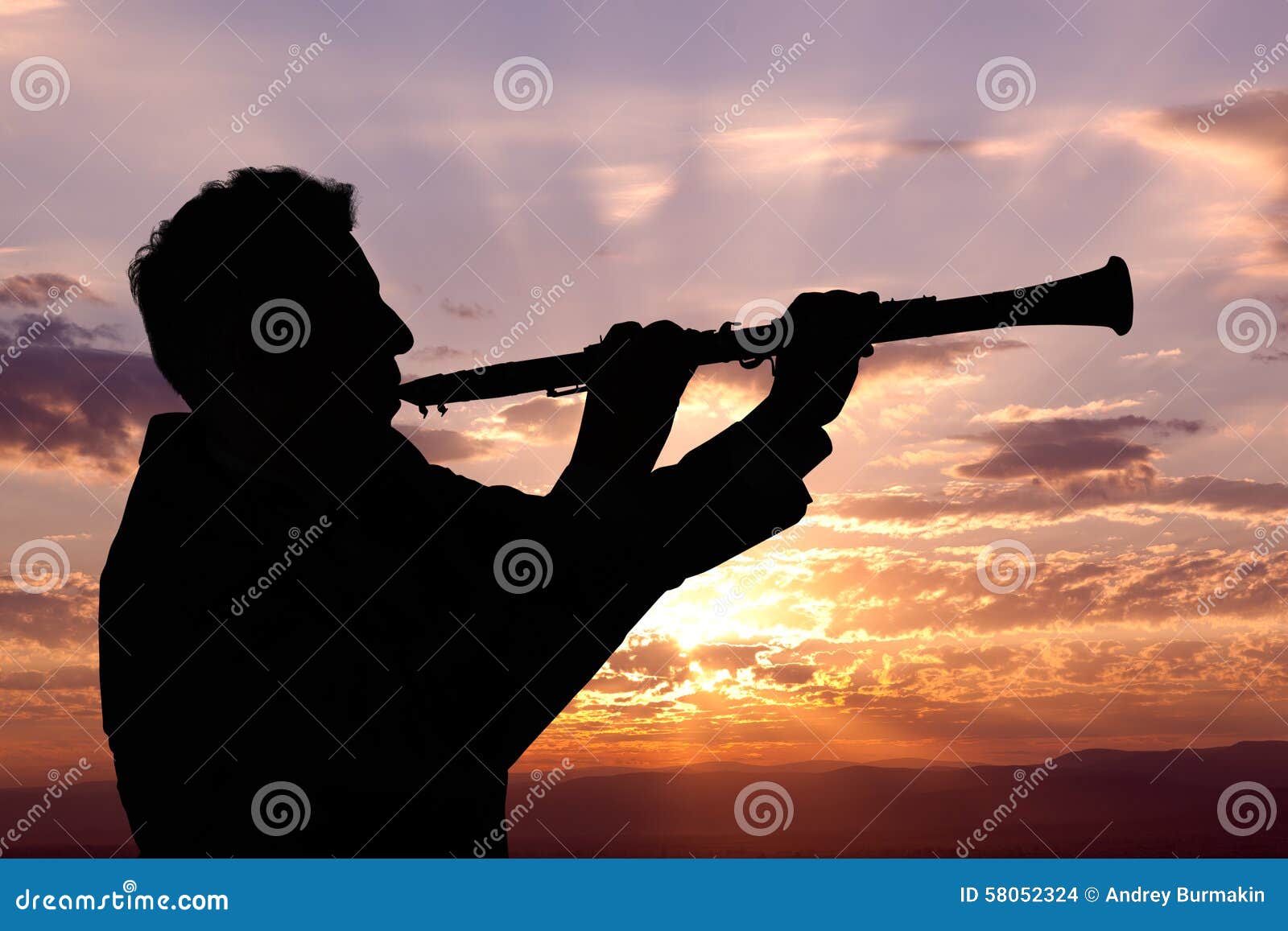 Man playing on oboe stock photo. Image of contour, individual - 58052324