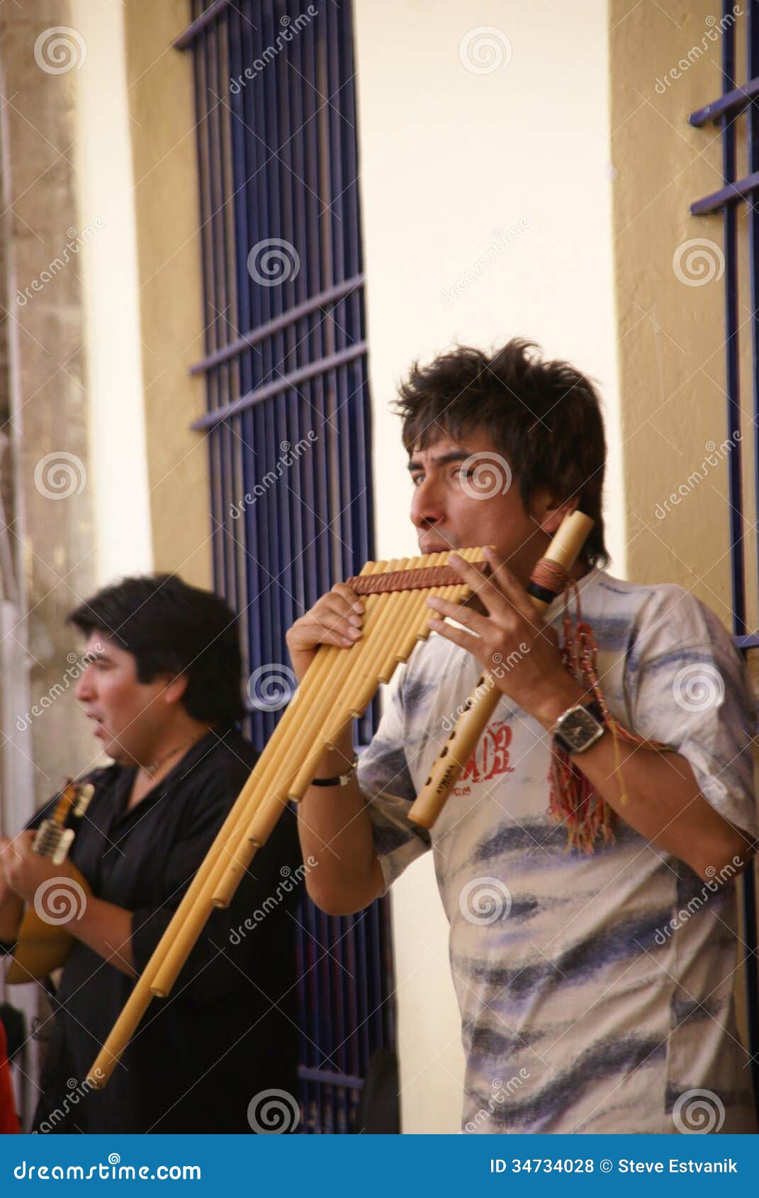 Man playing pan pipes editorial stock photo. Image of artist - 34734028