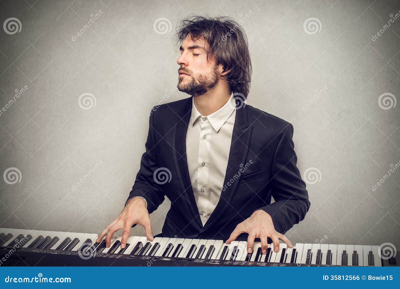 Man playing the piano stock photo. Image of lesson, player - 35812566