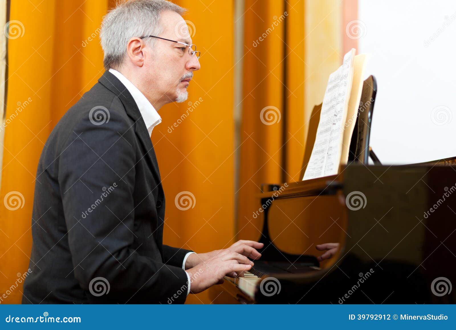 Man playing piano stock photo. Image of beautiful, beauty - 39792912