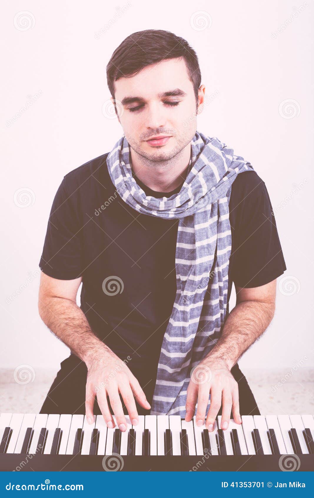 Man playing piano stock image. Image of adult, keyboard - 41353701