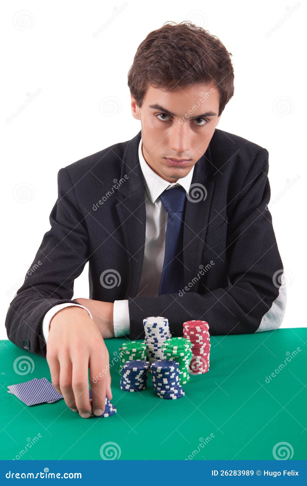 Man playing poker stock image. Image of chips, green - 26283989