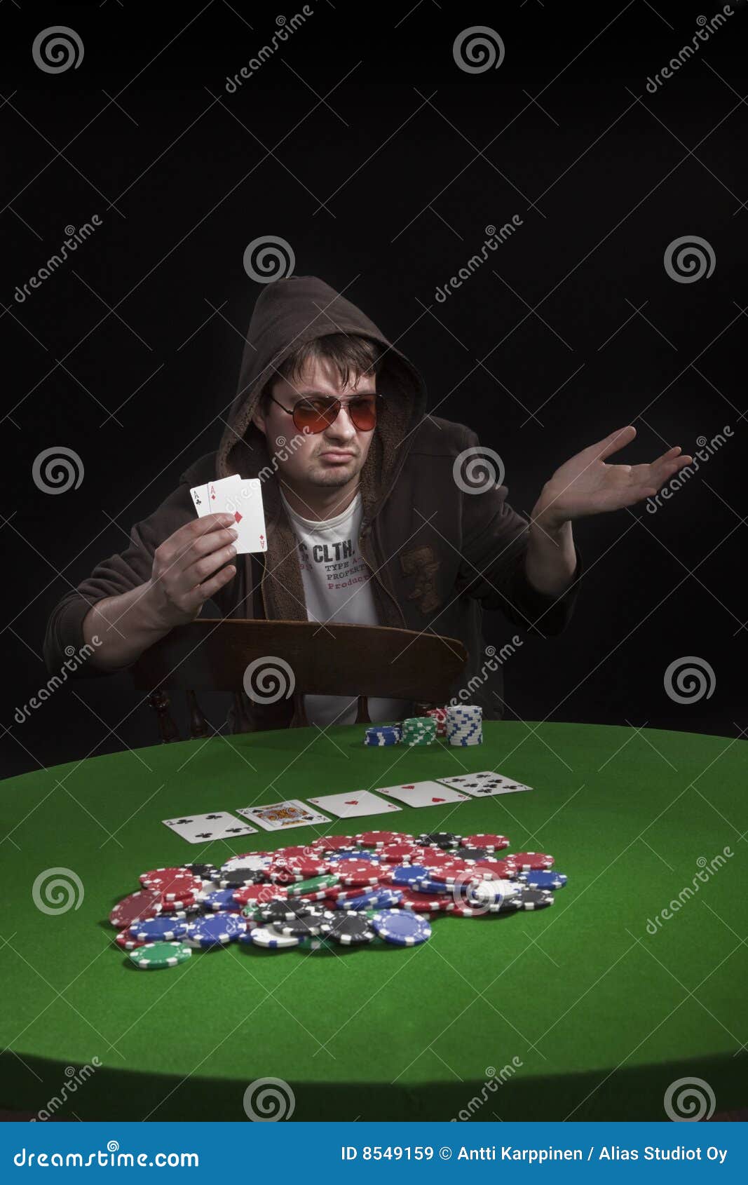 Man playing poker stock image. Image of chance, gambling - 8549159