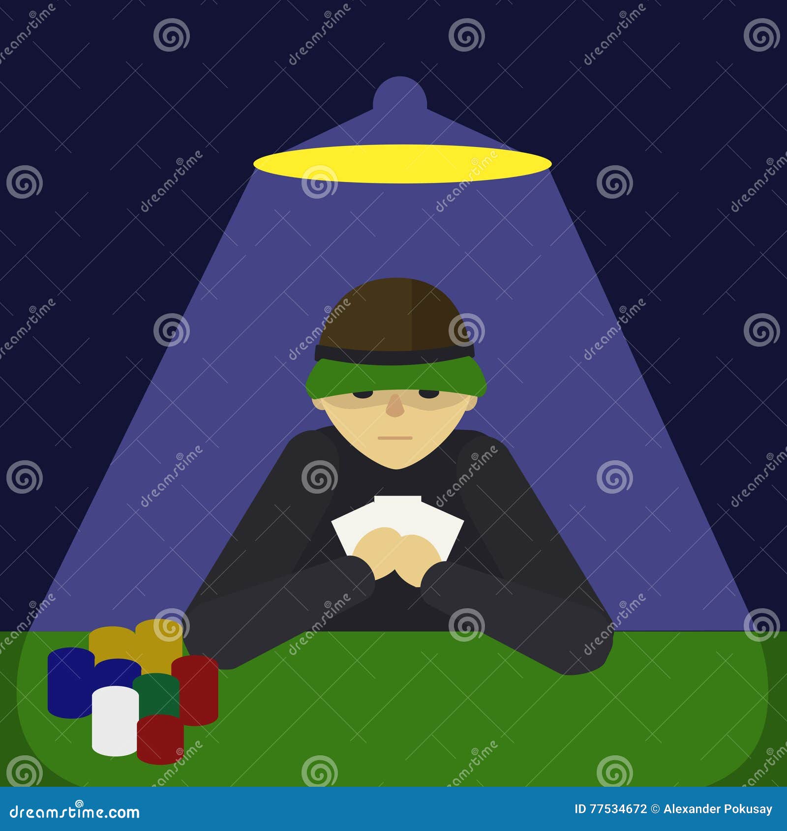 Man Playing Poker Cartoon Vector Illustration Stock Vector ...