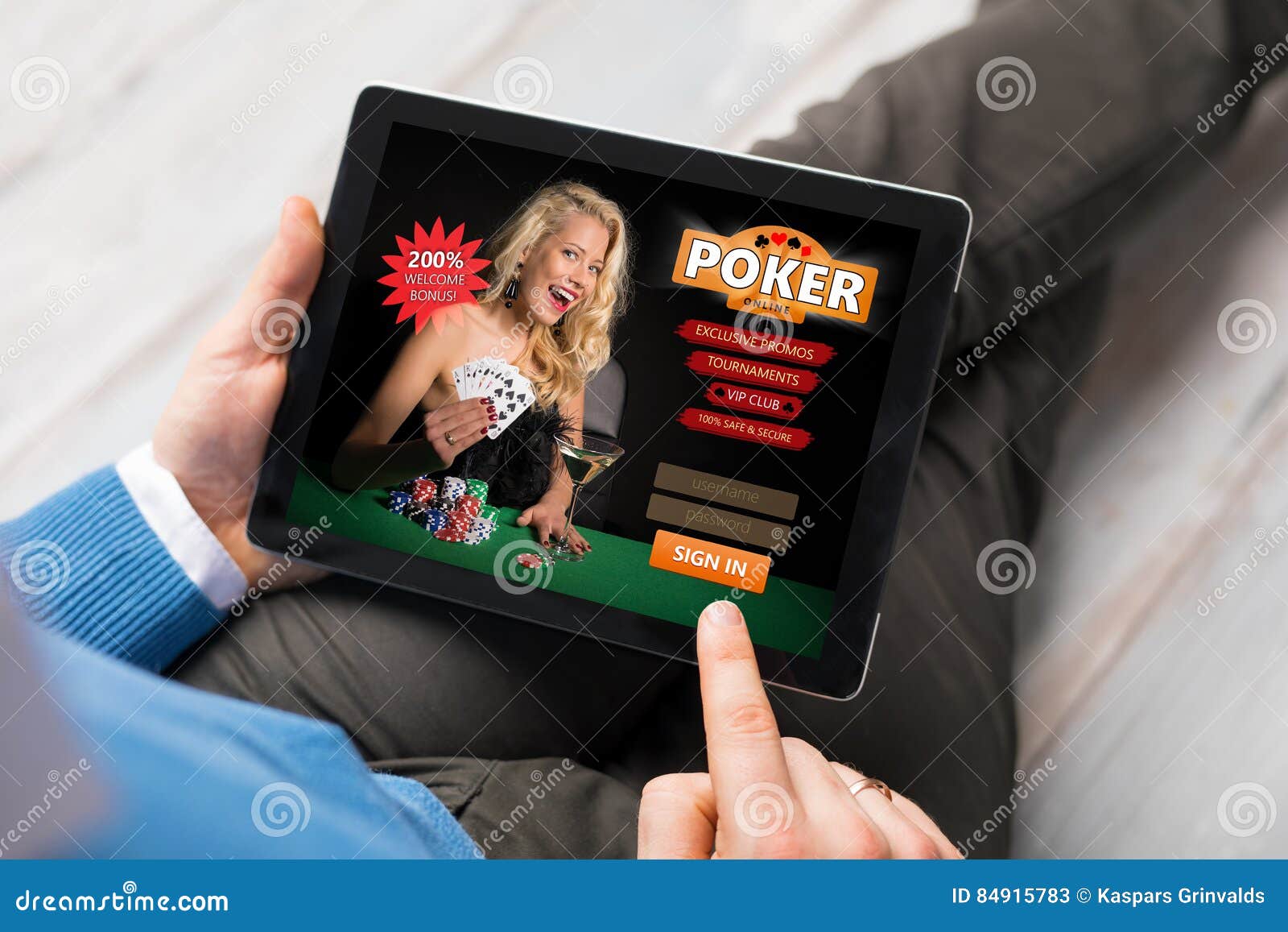 Man playing poker online stock image. Image of casino - 84915783