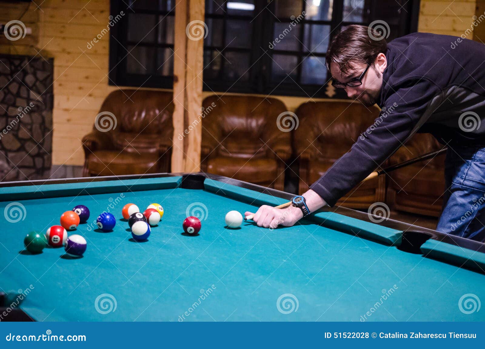 Man playing pool stock photo. Image of sports, seven - 51522028