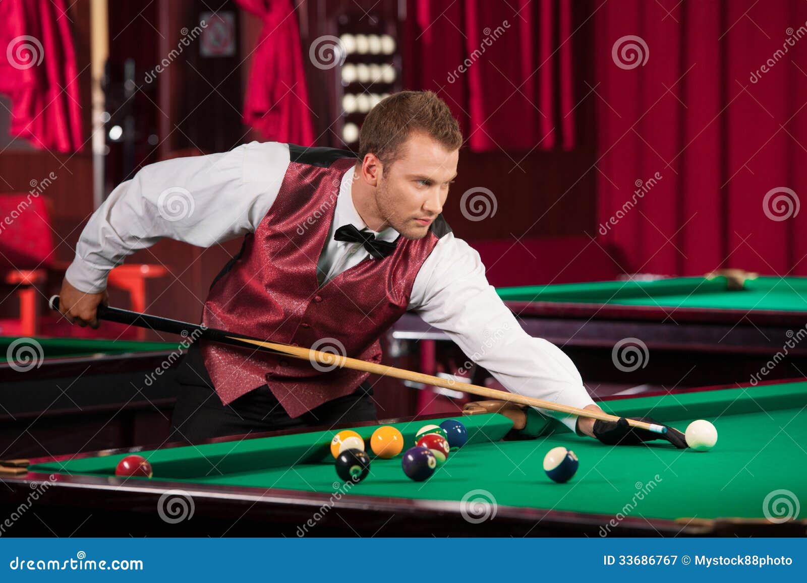 Man playing pool. stock image. Image of table, young - 33686767