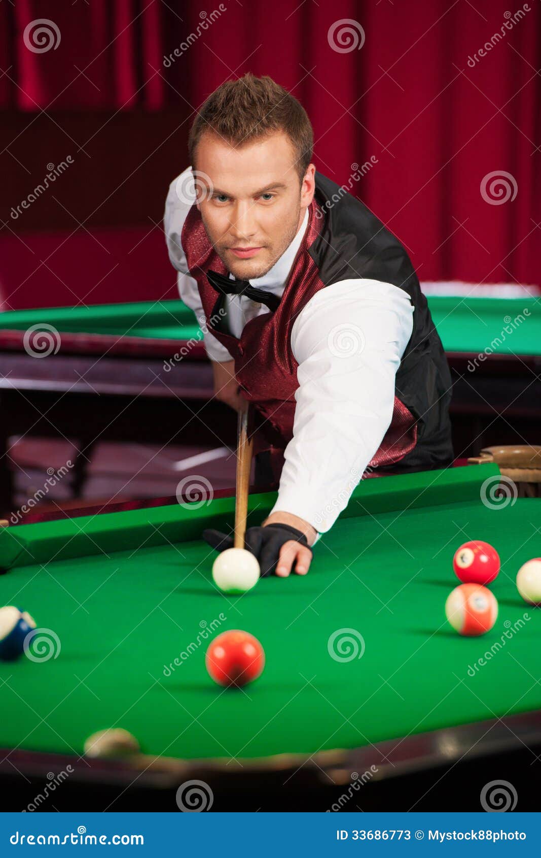 Man playing pool. stock image. Image of competitive, adult - 33686773
