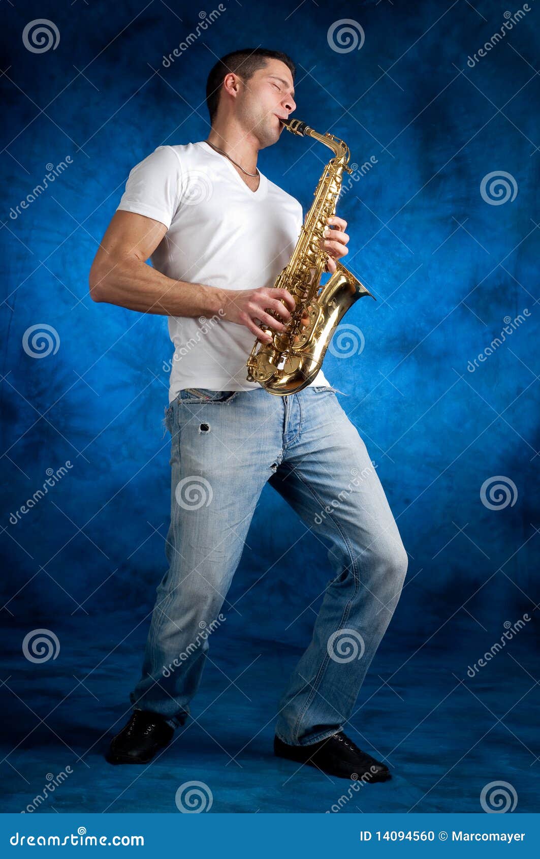 Man Playing Sax Stock Photo - Image: 14094560