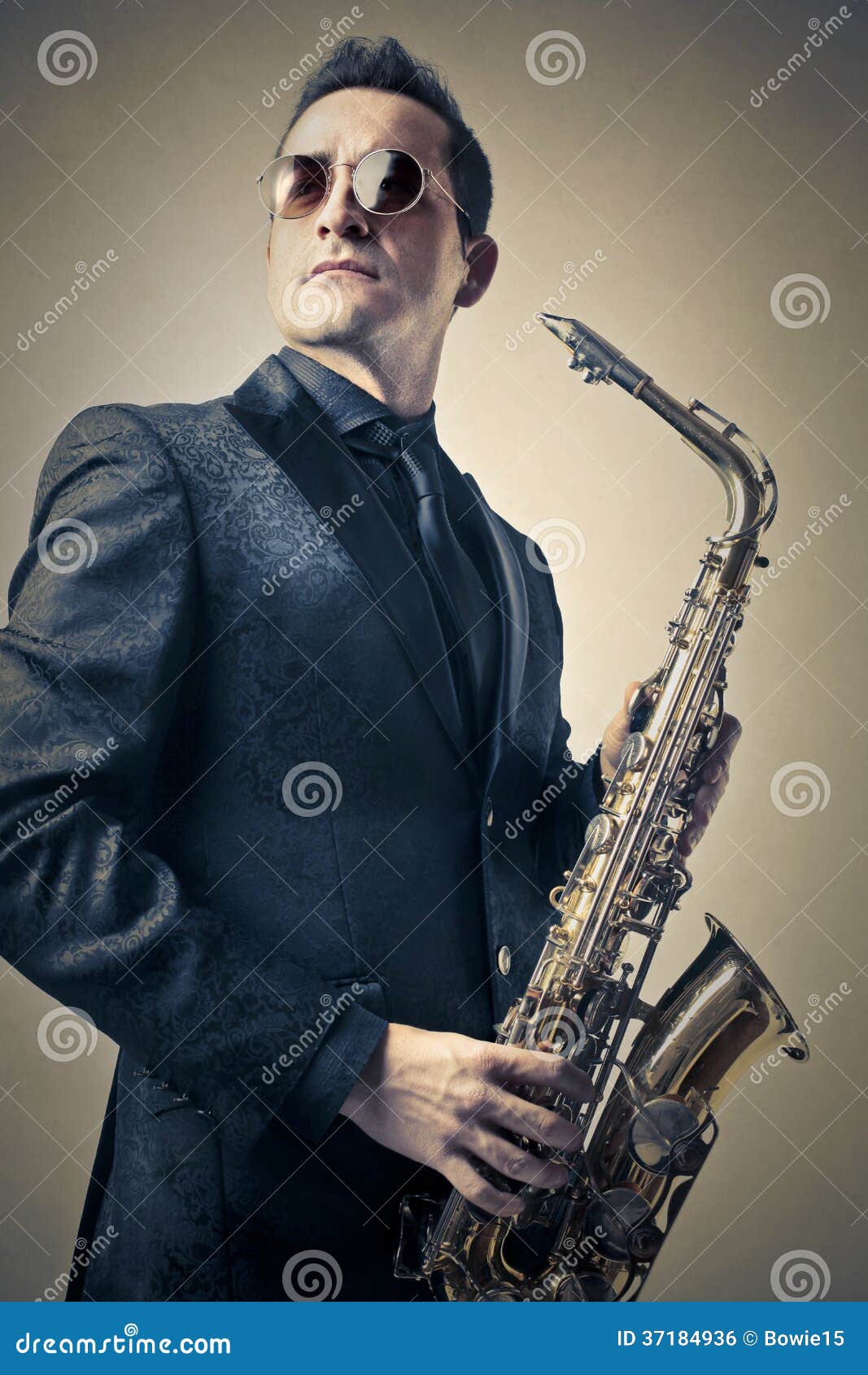 Man playing the sax stock photo. Image of fashion, music - 37184936
