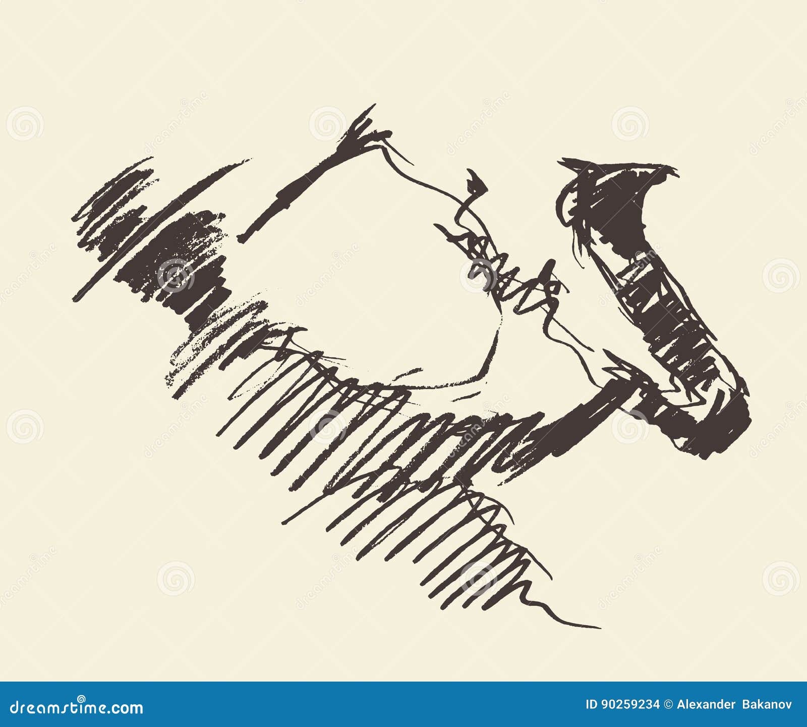 Man Playing Saxophone Drawn Vector Sketch. Stock Vector - Illustration ...