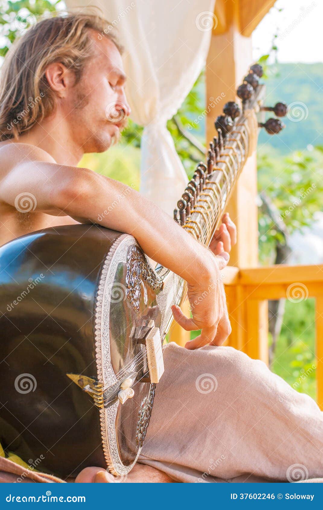 Man playing on sitar stock photo. Image of harmony, instrument - 37602246