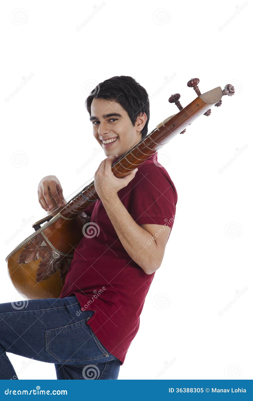 Man playing sitar stock image. Image of music, hobbies - 36388305