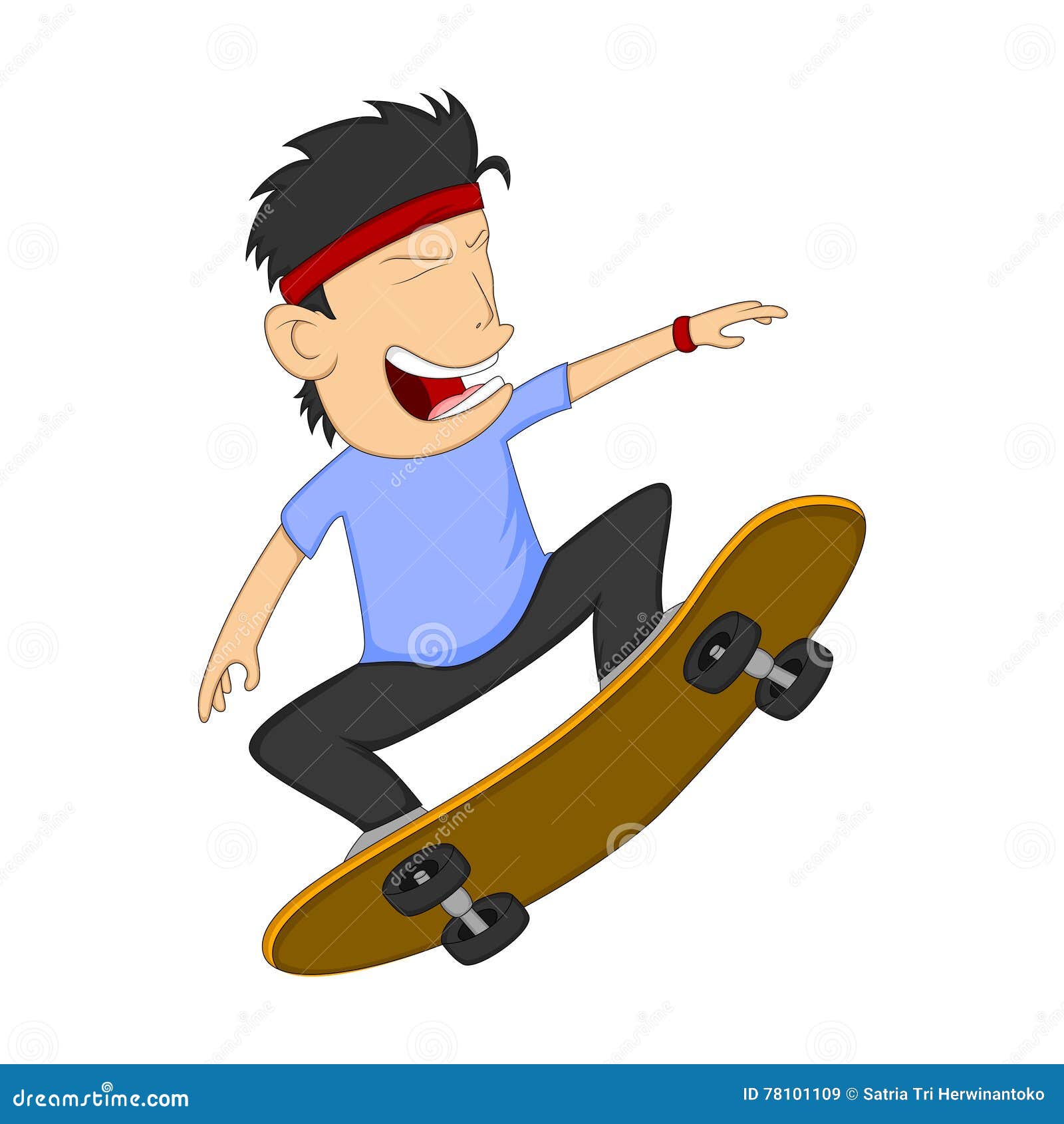 Man Playing Skateboard Cartoon Stock Vector - Illustration of board ...
