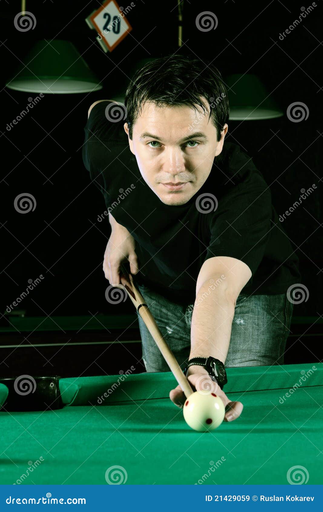 Man playing snooker. stock image. Image of aiming, people - 21429059