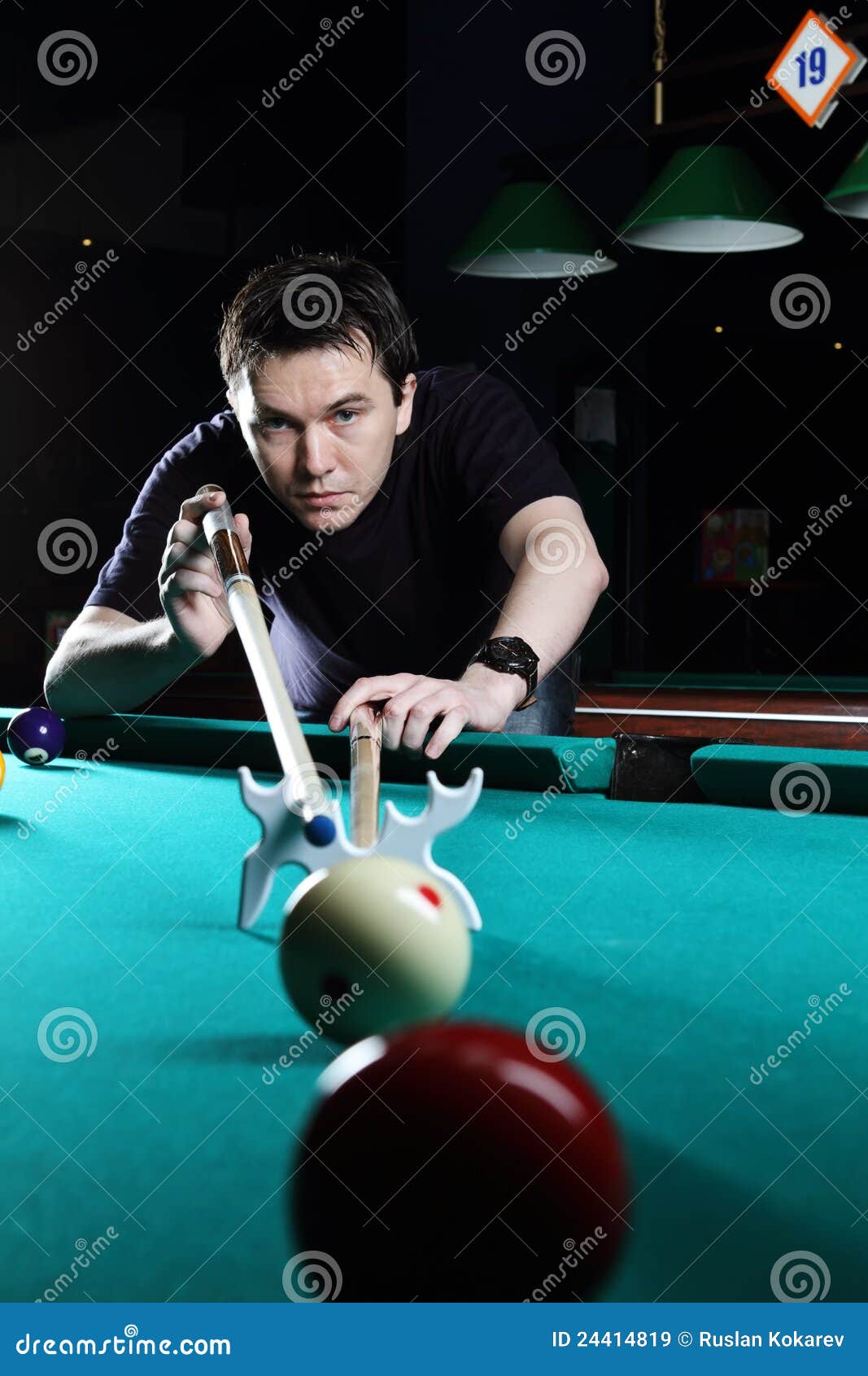 Man playing snooker. stock image. Image of billiard, concentration ...