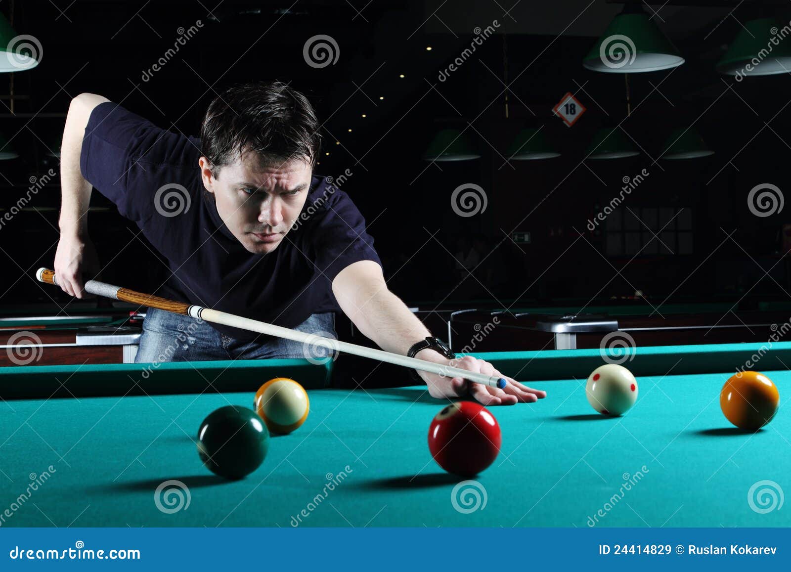 Man playing snooker. stock image. Image of caucasian - 24414829