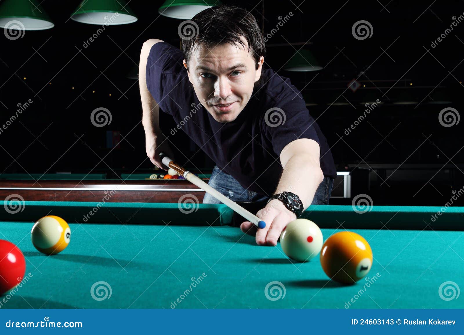 Man playing snooker. stock image. Image of club, snooker - 24603143