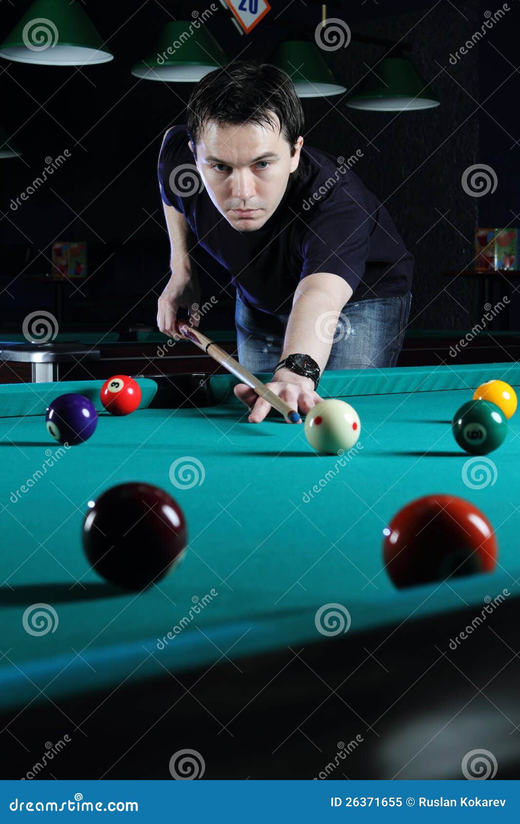 Man playing snooker. stock image. Image of caucasian - 26371655