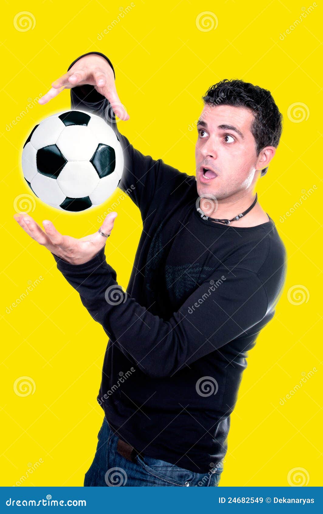 Man Playing with a Soccer Ball Stock Image - Image of happy, handsome ...