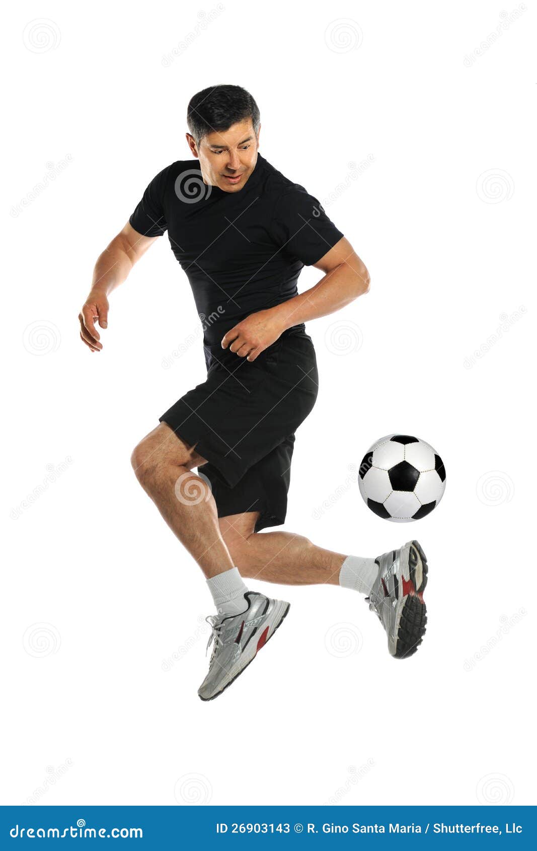 Man Playing with Soccer Ball Stock Image - Image of senior, isolated ...