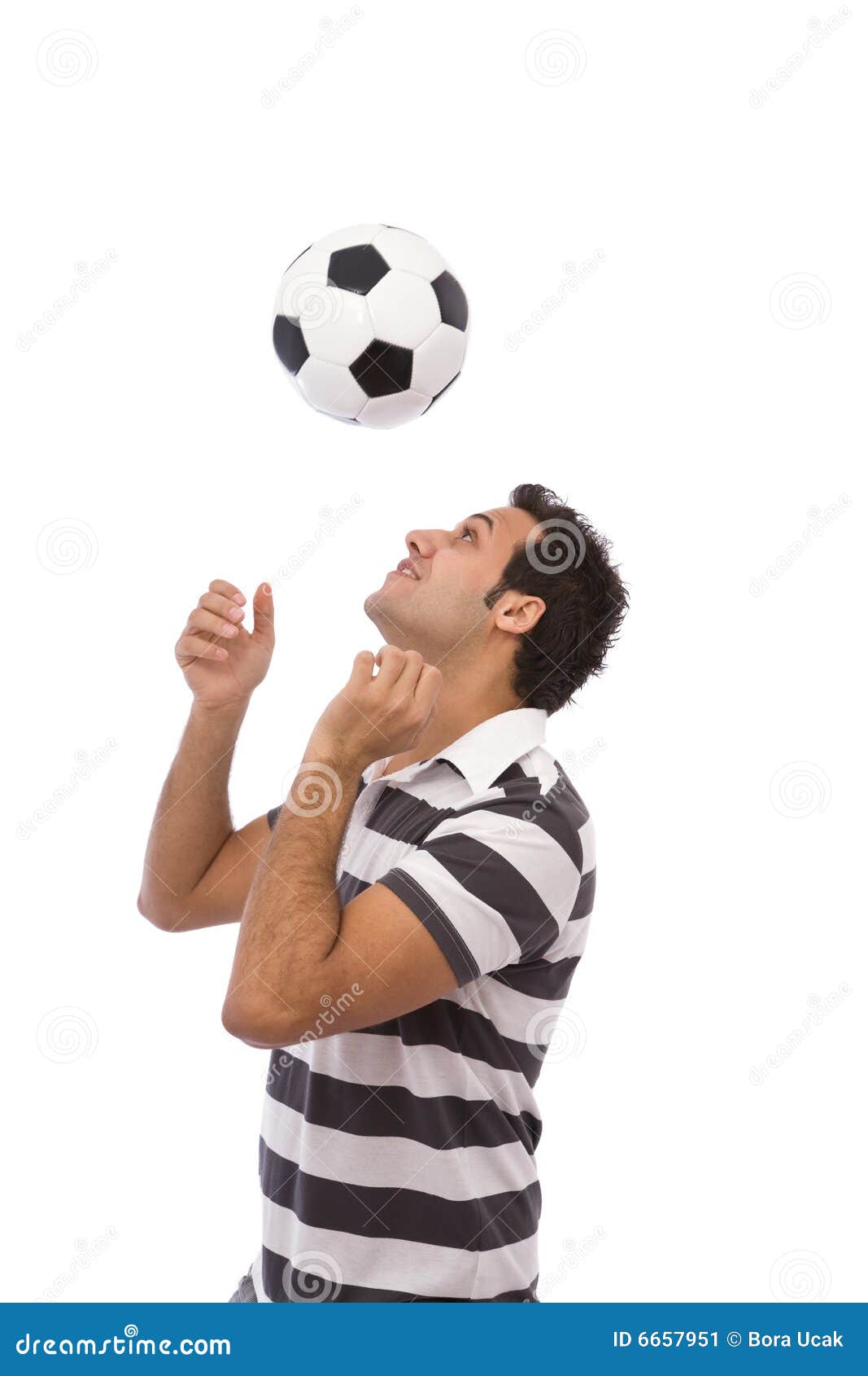 Man Playing with Soccer Ball Stock Image - Image of head, male: 6657951