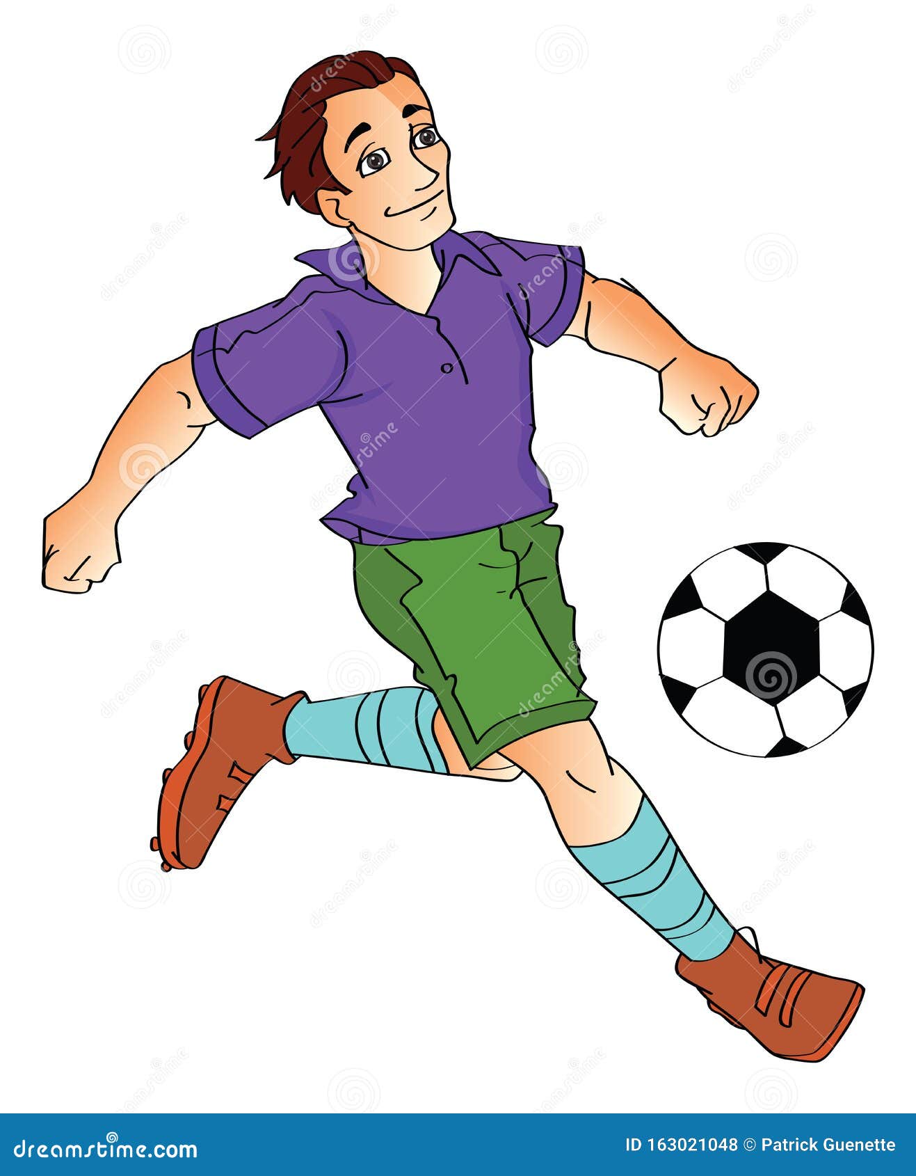 Man Playing Soccer, Illustration Stock Vector - Illustration of ...