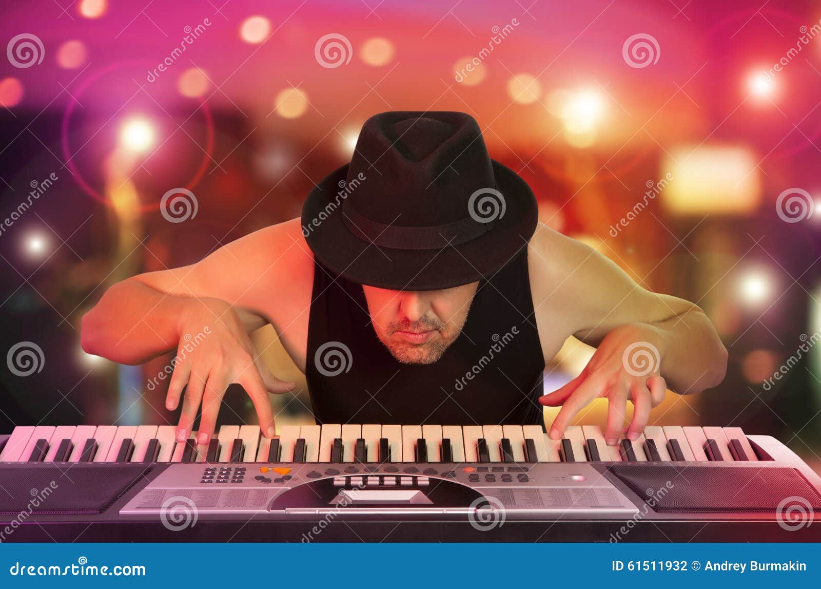 Man playing synthesizer stock photo. Image of classical - 61511932