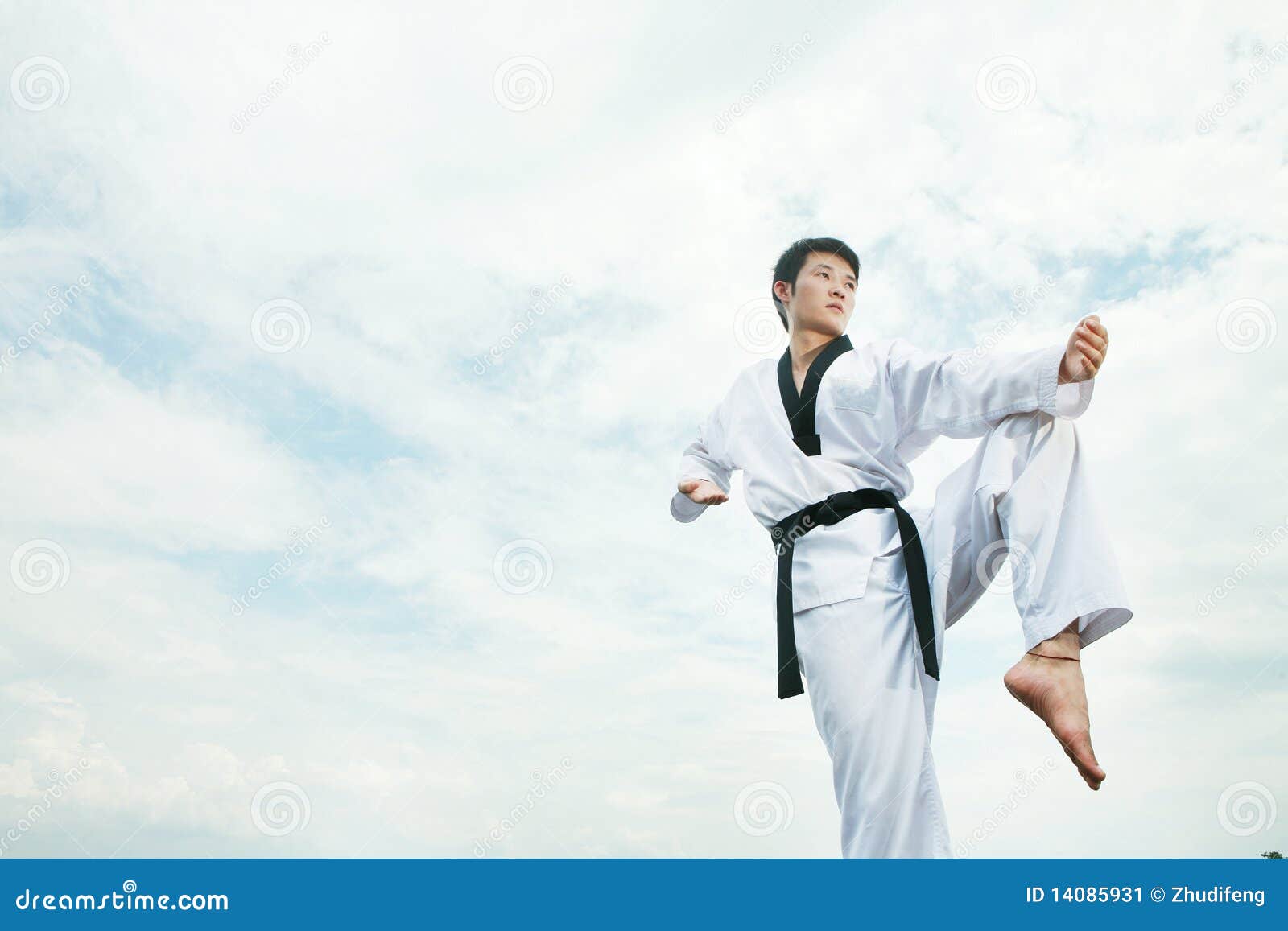 Man Playing with Taekwondo Outdoor Stock Image - Image of practice ...