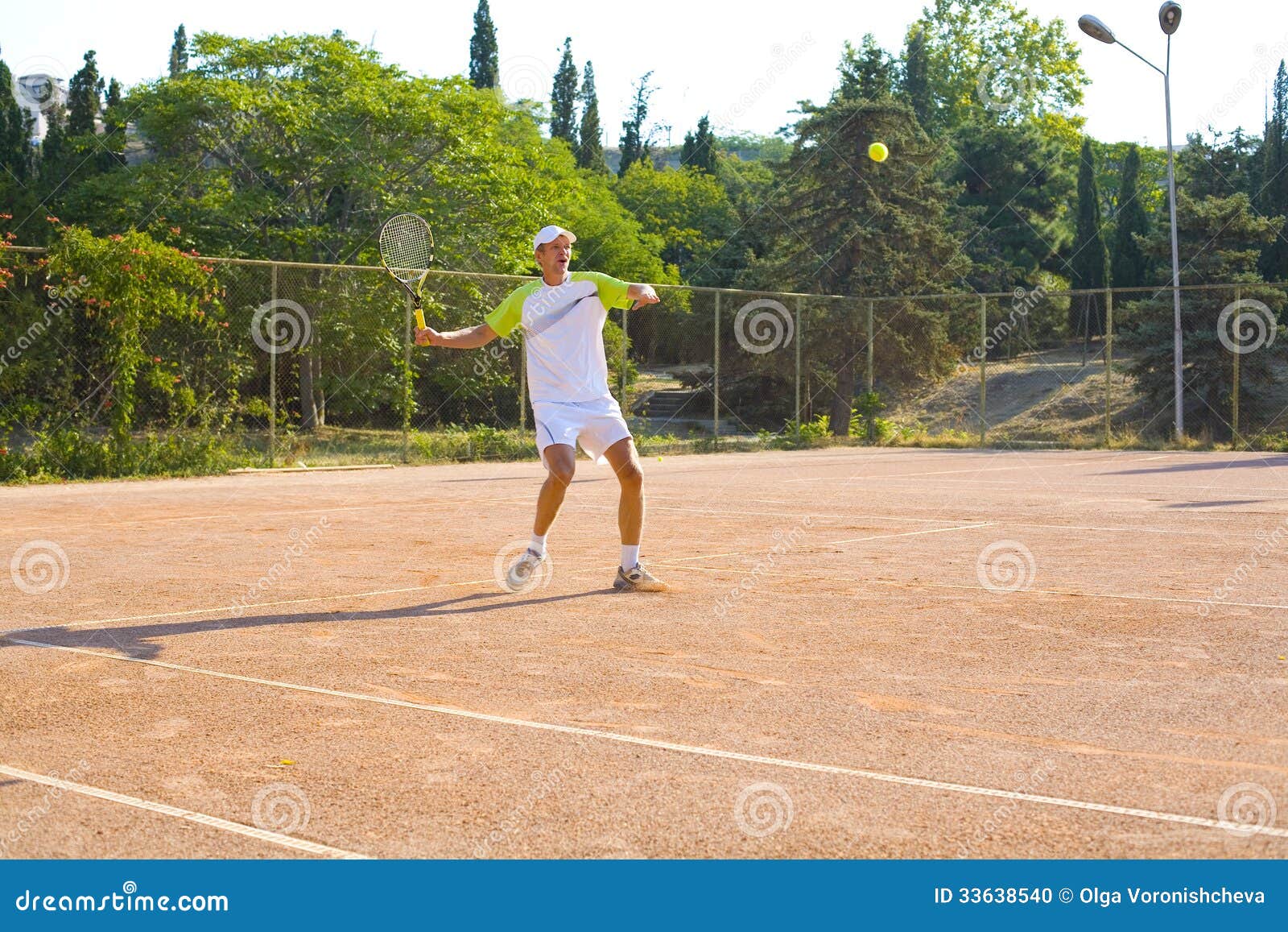 Man playing tennis stock photo. Image of racket, tennis - 33638540