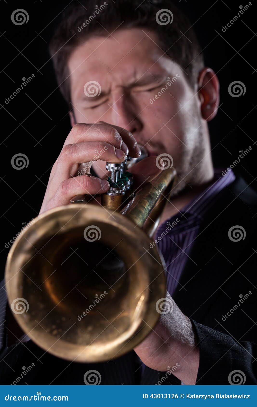 Man playing on trumpet stock photo. Image of favorite - 43013126