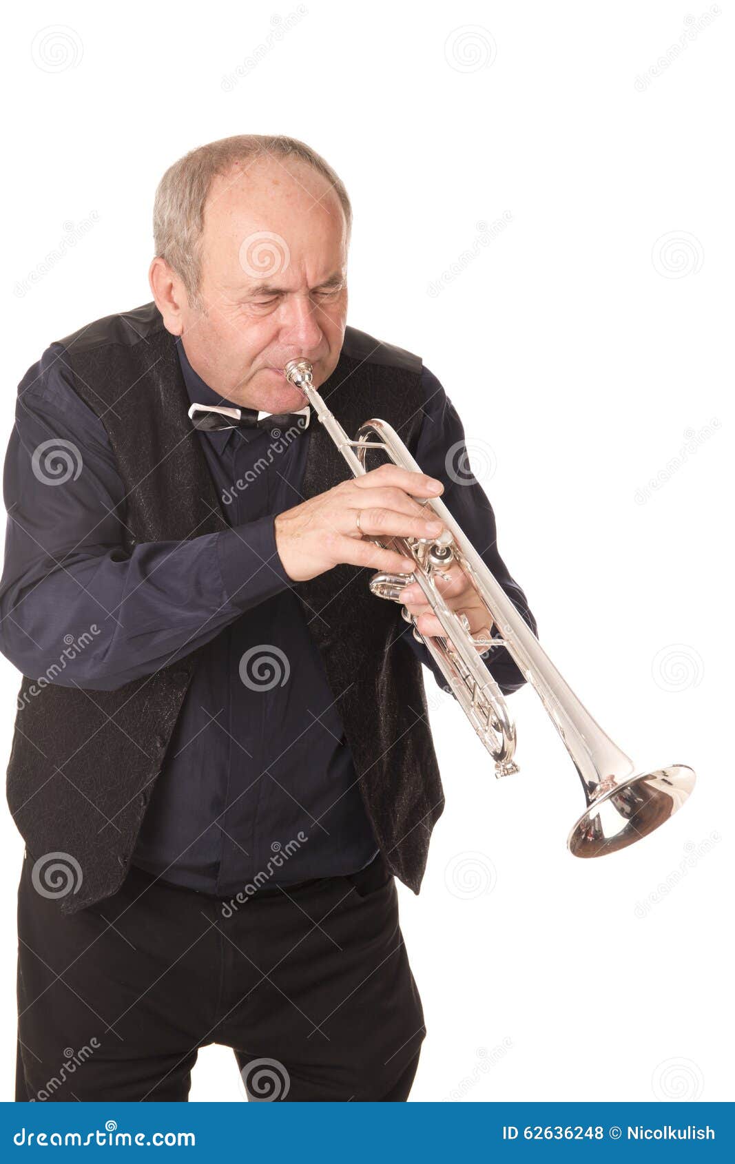 Man Playing Trumpet on a White Stock Photo - Image of style, jazz: 62636248