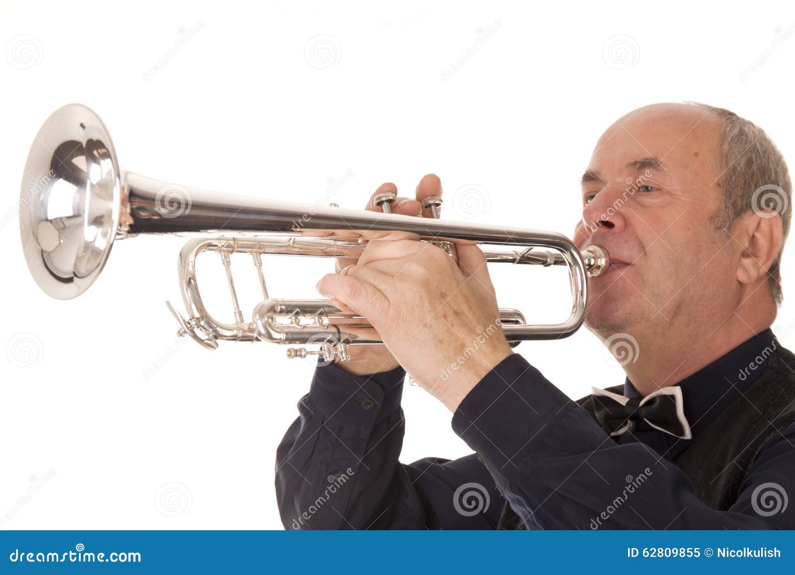 Man playing trumpet stock image. Image of instrument - 62809855
