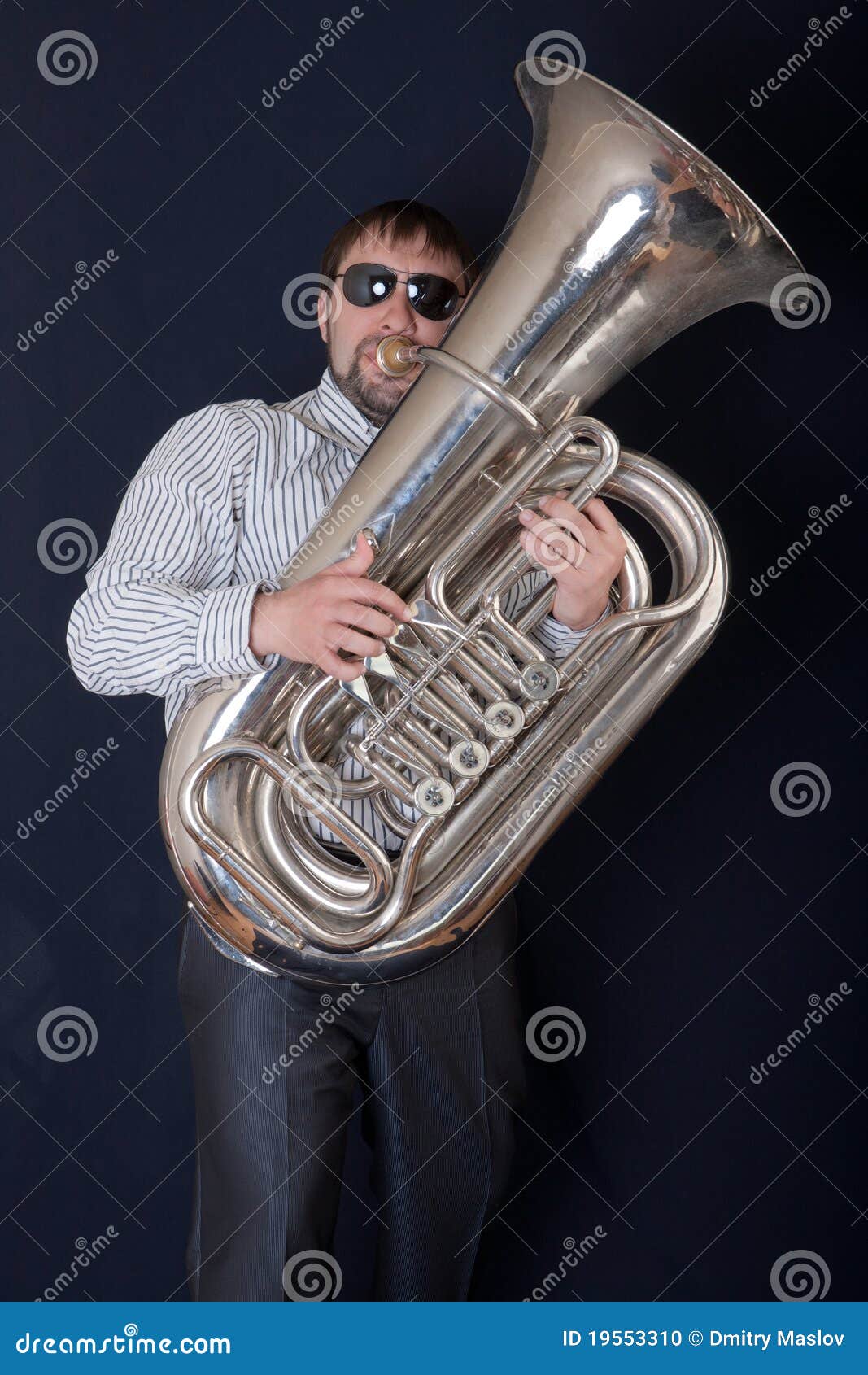 Man playing a tuba stock photo. Image of musician, caucasian - 19553310