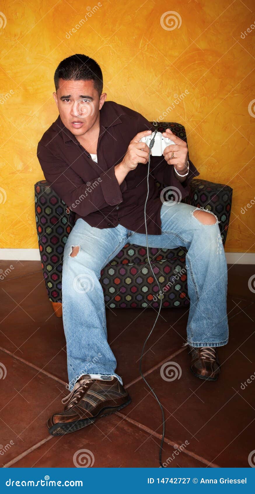 Man Playing Video Game stock image. Image of play, concentration - 14742727