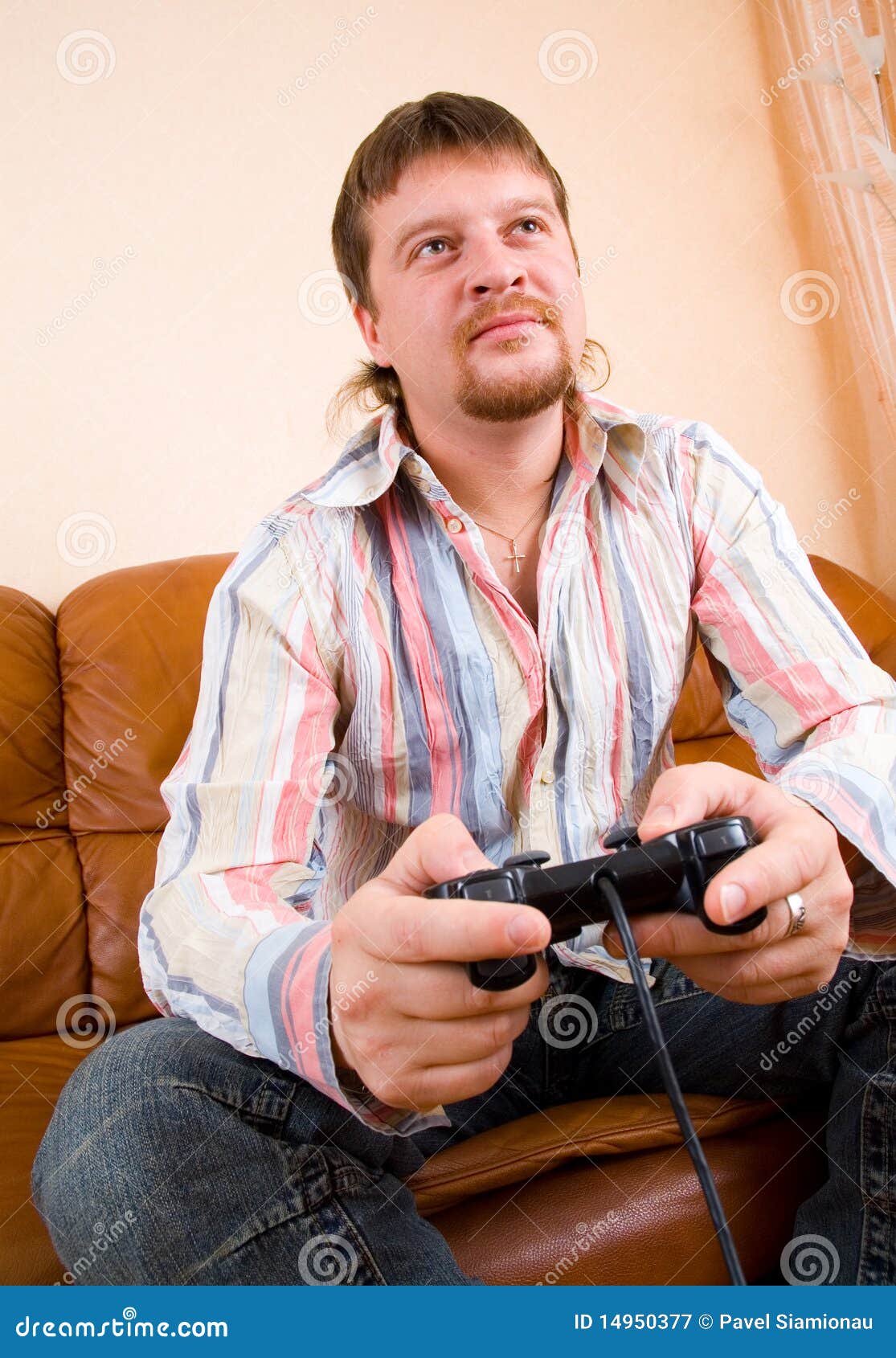 Man playing a video game stock image. Image of caucasian - 14950377