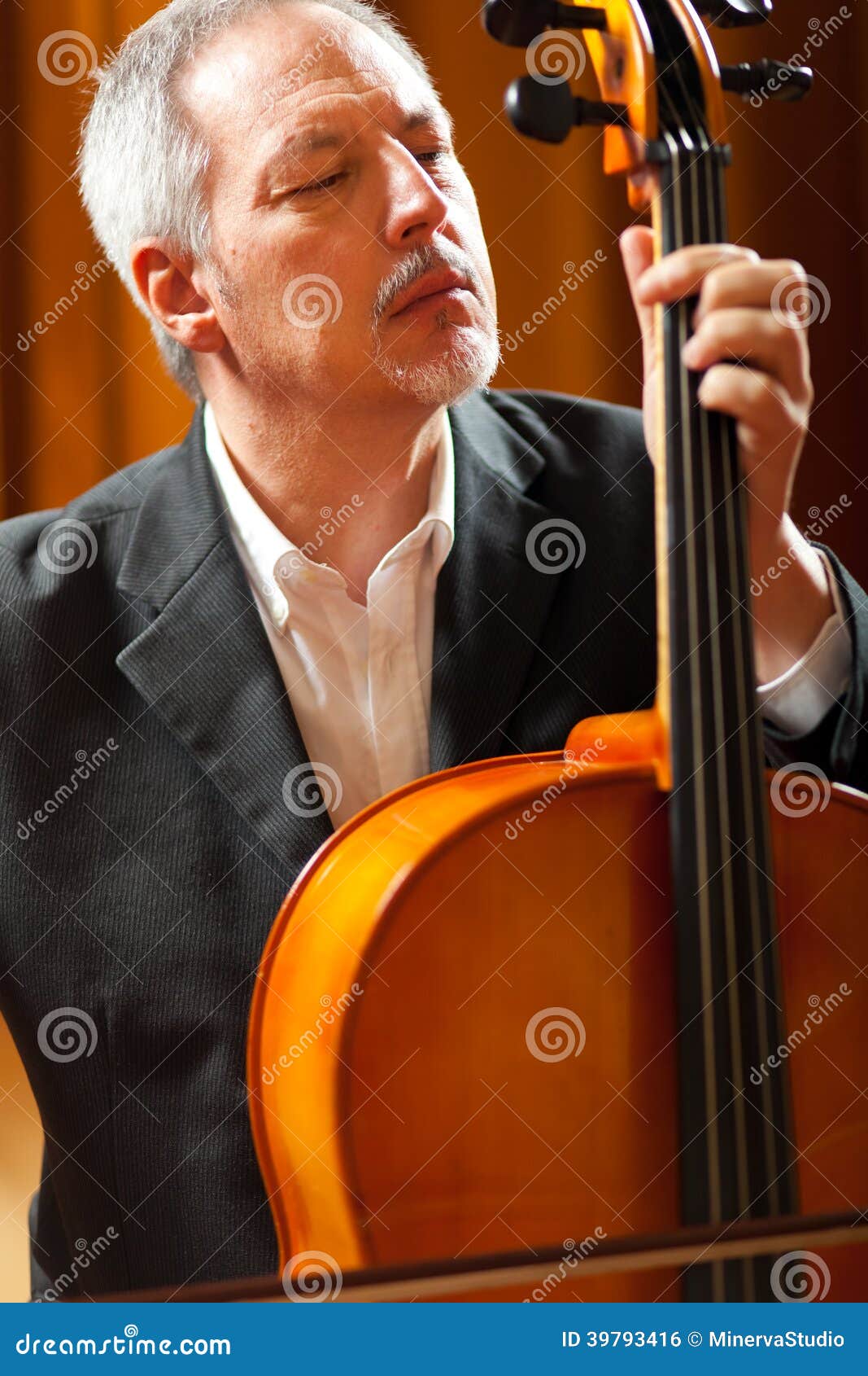 Man playing viola stock photo. Image of listen, playing - 39793416
