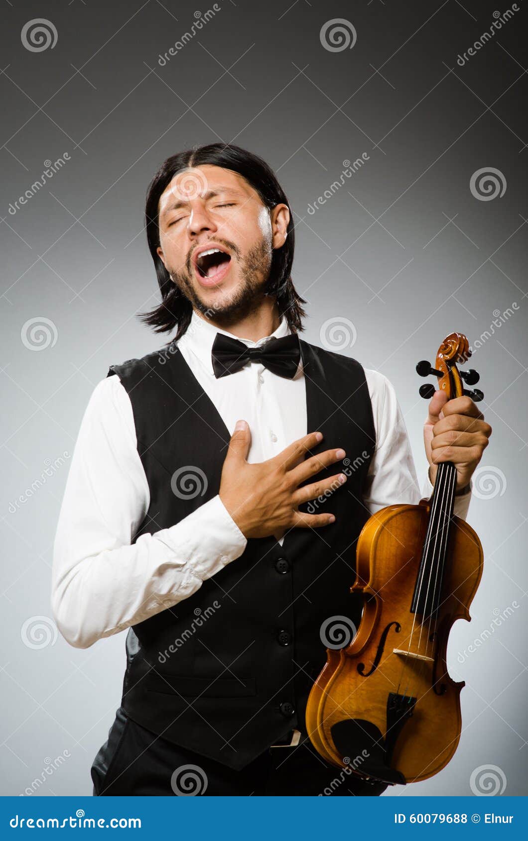 Man Playing Violin in Musical Concept Stock Photo - Image of black ...