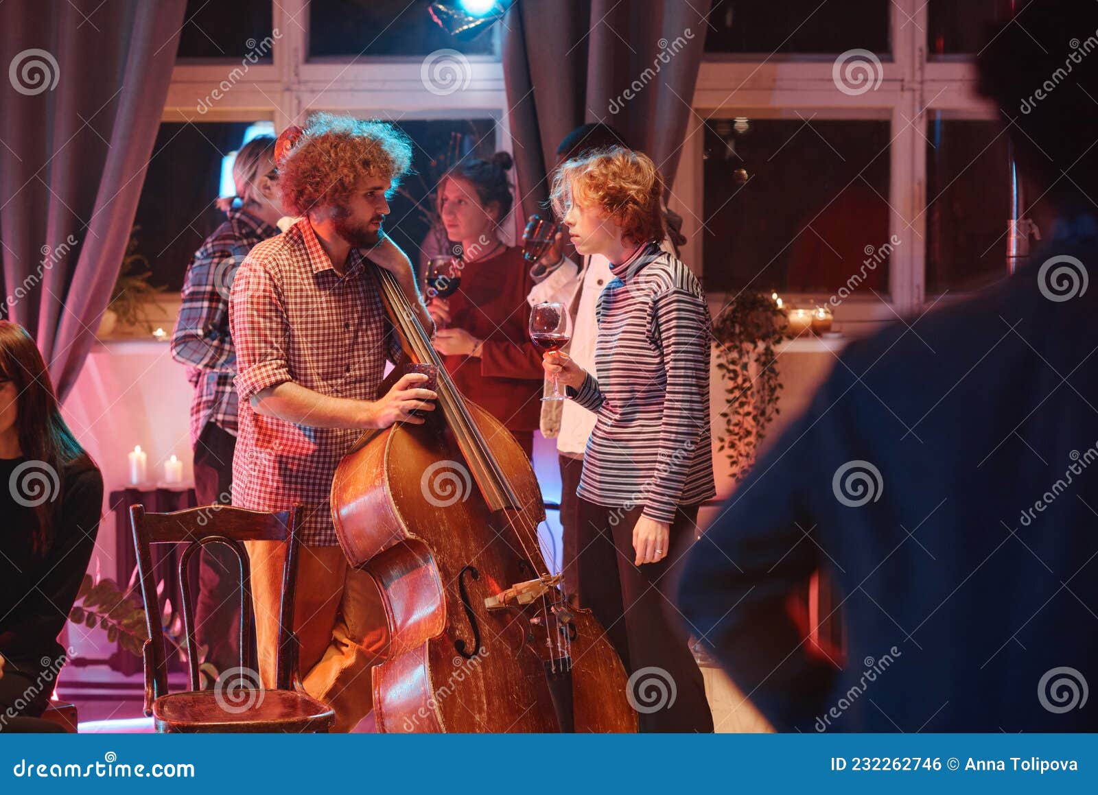 Man Playing the Violin at a Party Stock Photo - Image of guitarist ...